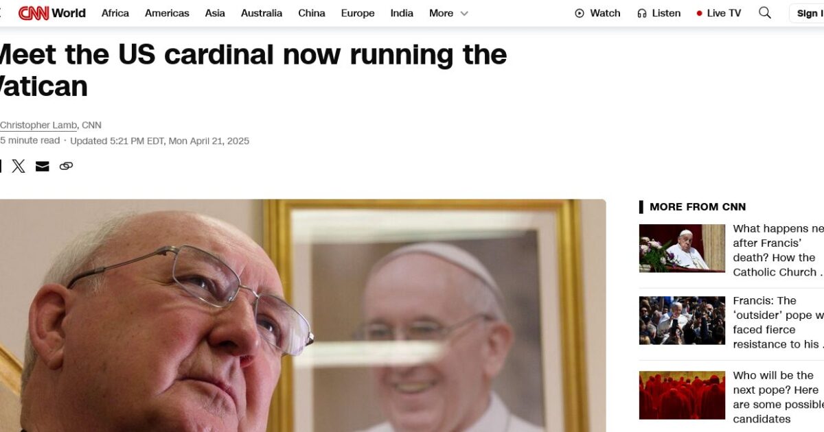The Irish Cardinal who, as Camerlengo, is now running the Vatican City ...