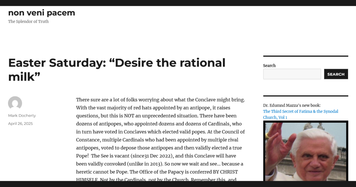 Mark Docherty forgets his principles, says Conclave will be valid ...