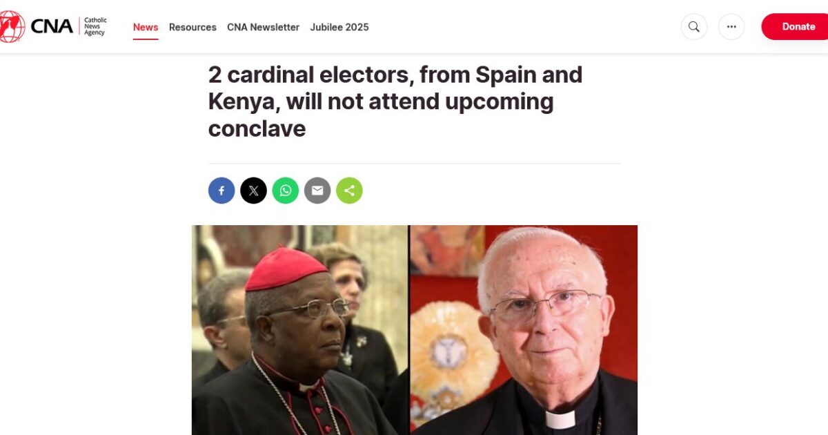 Finally named, the Two sick Cardinal Electors, who won’t come to the ...