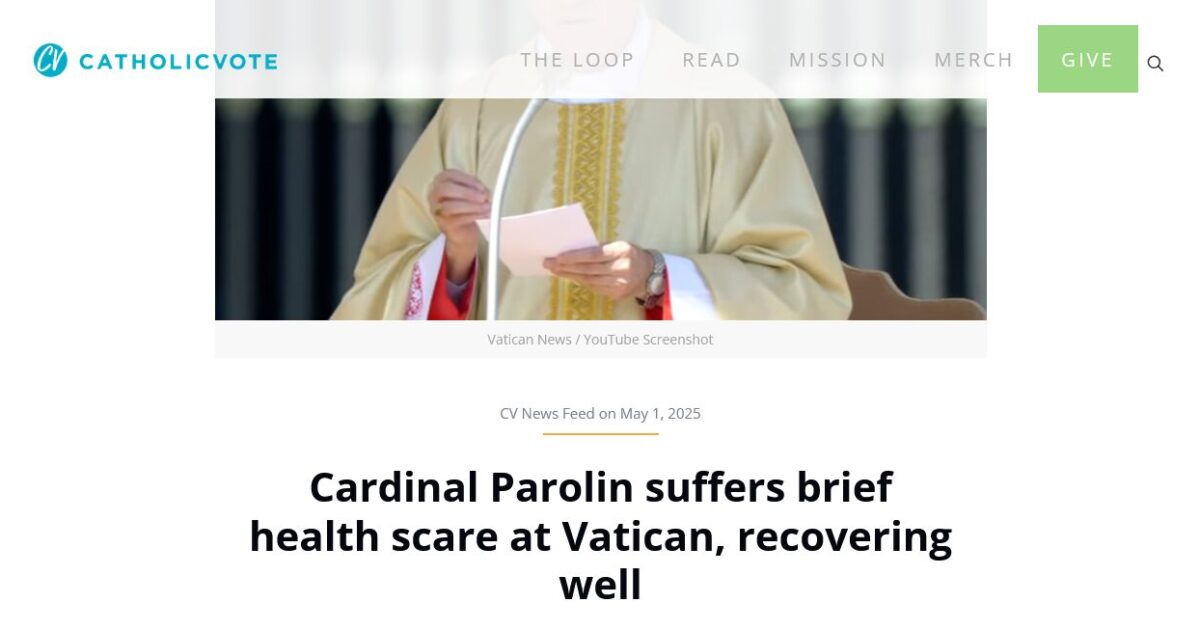 Cardinal Parolin faints during 7th General Congregation | From Rome