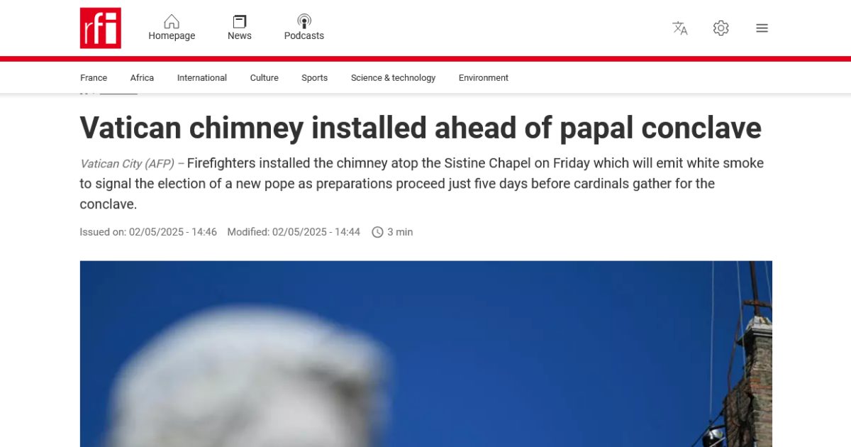 Sistine Chapel Chimney installed, in preparation for Conclave | From Rome