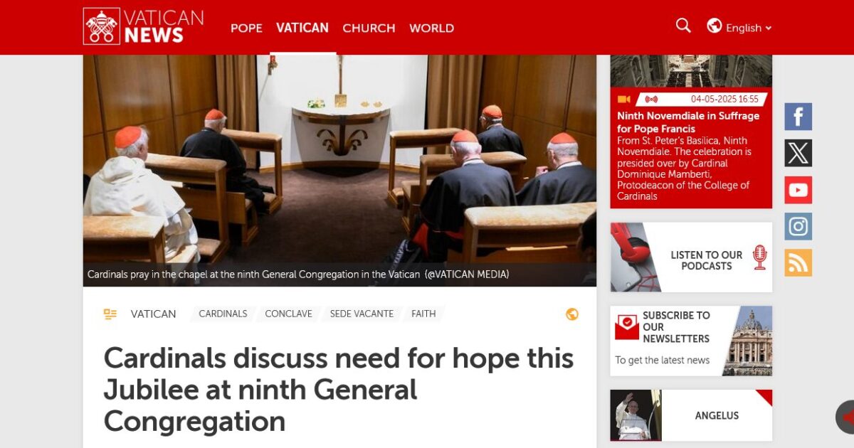 Vatican News pushes radical Sodomite Agenda for Conclave preparations ...