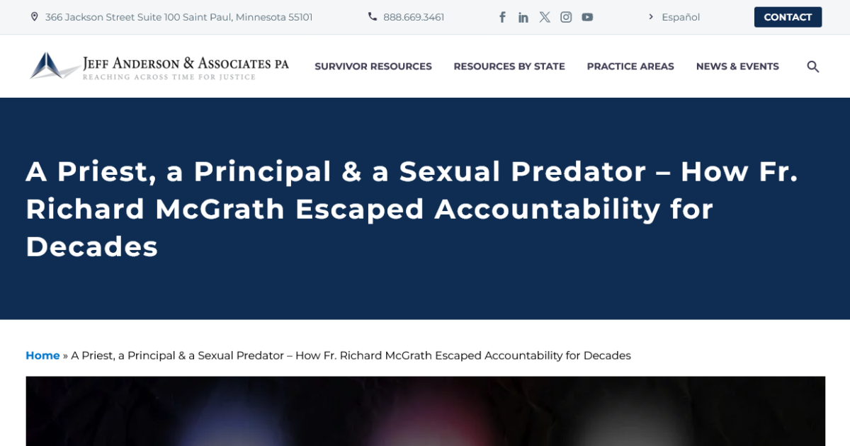 Augustinian Fr. Richard McGrath, the serial pedophile protected by Cardinal Prevost | From Rome