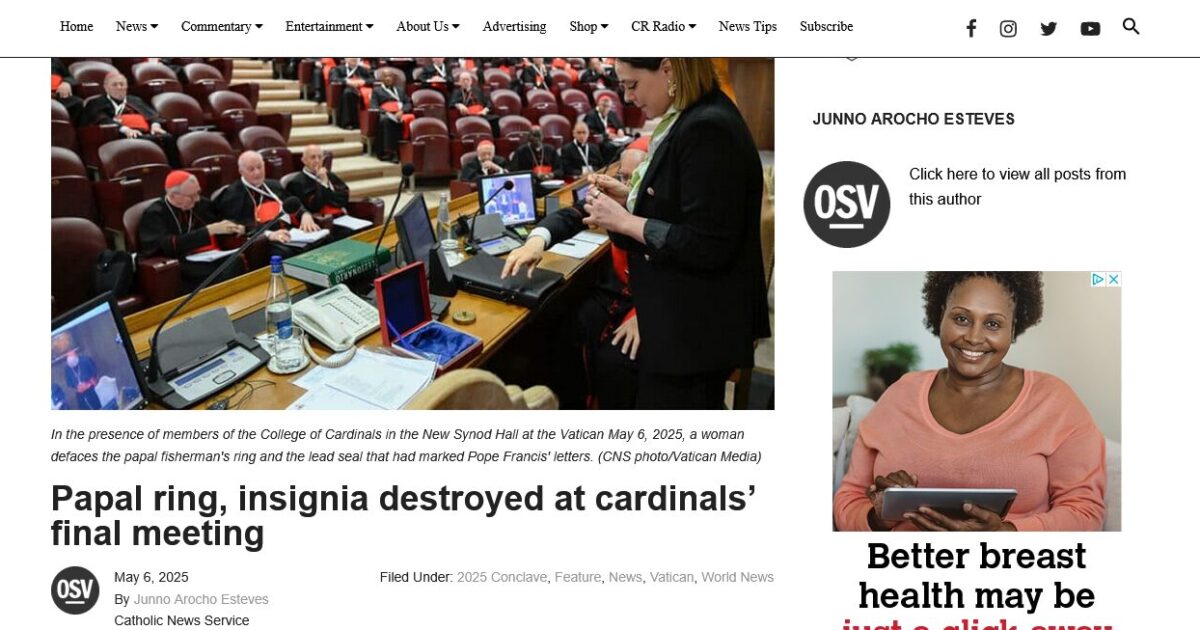 Pope Francis’ Ring of the Fisherman & Seal broken on last day of ...