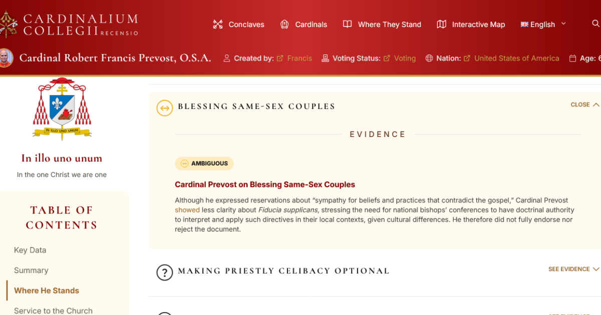 Cardinal Prevost is a formal manifest heretic, approves of ‘Fiducia ...