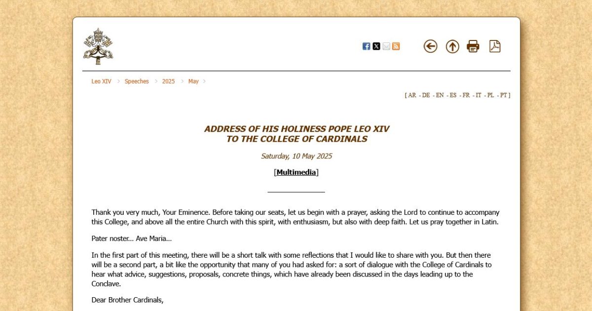 Cardinal Prevost: I will implement Vatican II as “masterfully ...