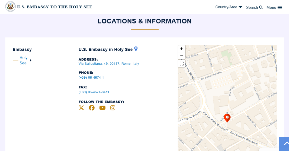 U.S. Embassy to Holy See Website Has Grammatical Error in English ...
