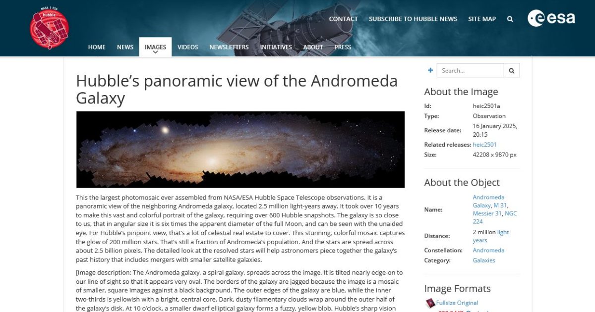 Hubble Telescope just gave us Wondrous Image of the Andromeda Galaxy ...